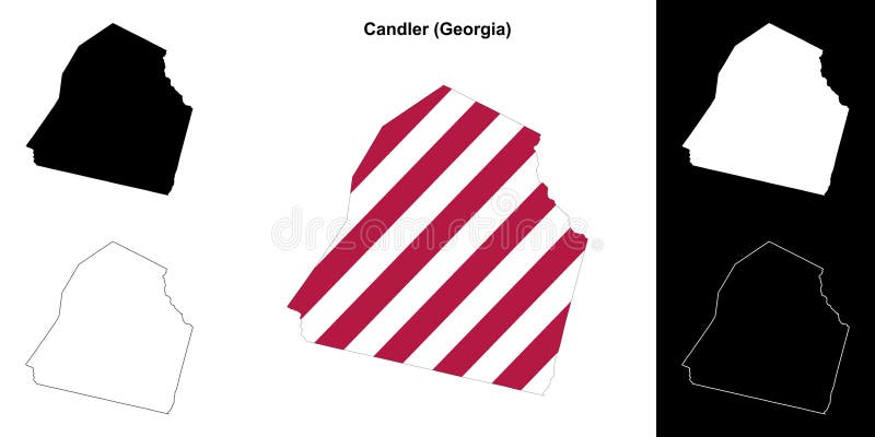 Candler outline map stock vector. Illustration of counties - 323868803