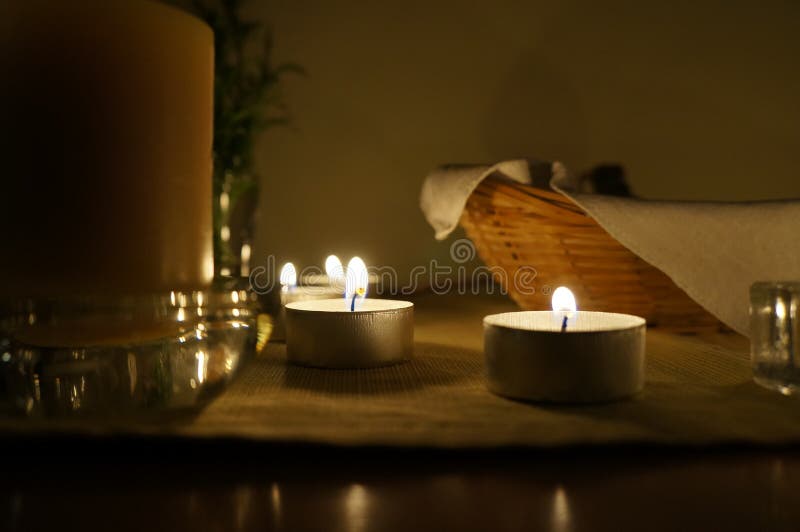 Candles on altar stock image. Image of highlight, candlelight - 32613881