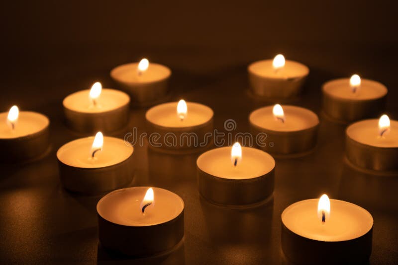 Candles Burning, Dark and Sad Atmosphere Stock Photo - Image of bonfire ...