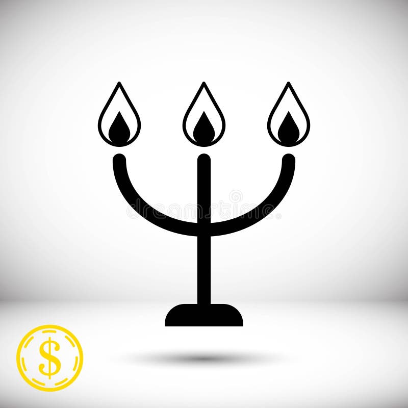 Candles on a Candlestick Icon, Vector Illustration. Flat Design Style ...