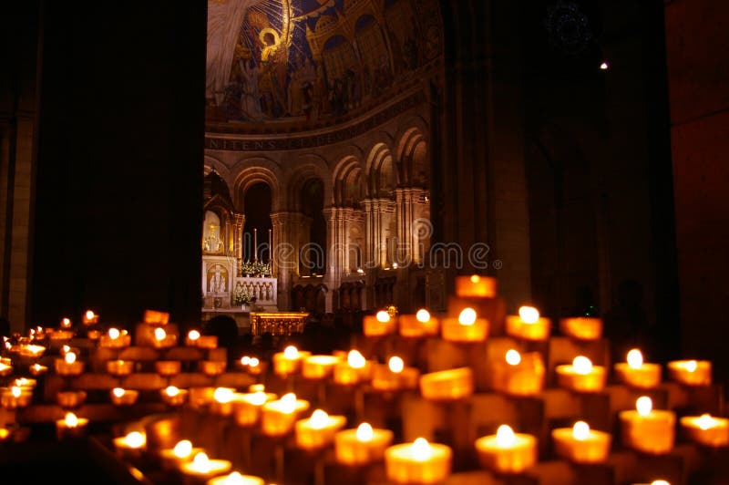 Candles in cathedral stock image. Image of religious, shrine - 8101333