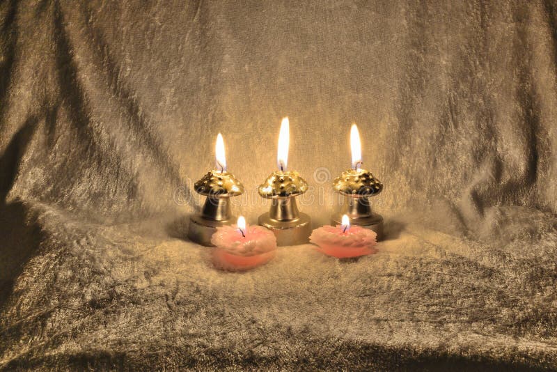 Candles on a fabric stock image. Image of candles, fabric - 23431159