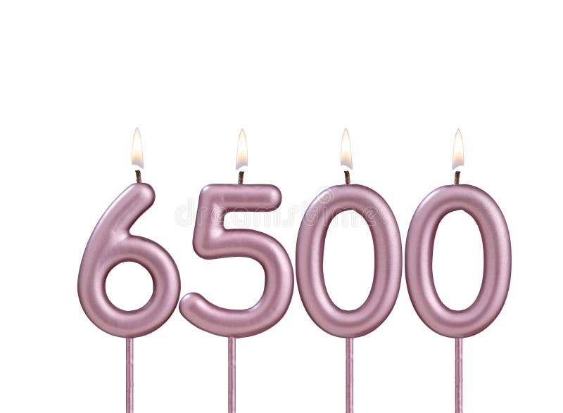 Candles Form the Number 6500 - Number of Followers Stock Illustration ...