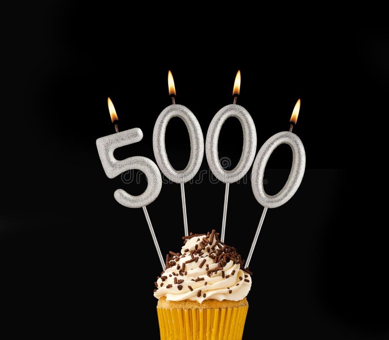 Candles Forming the Number 5000 - Black Background Stock Illustration ...