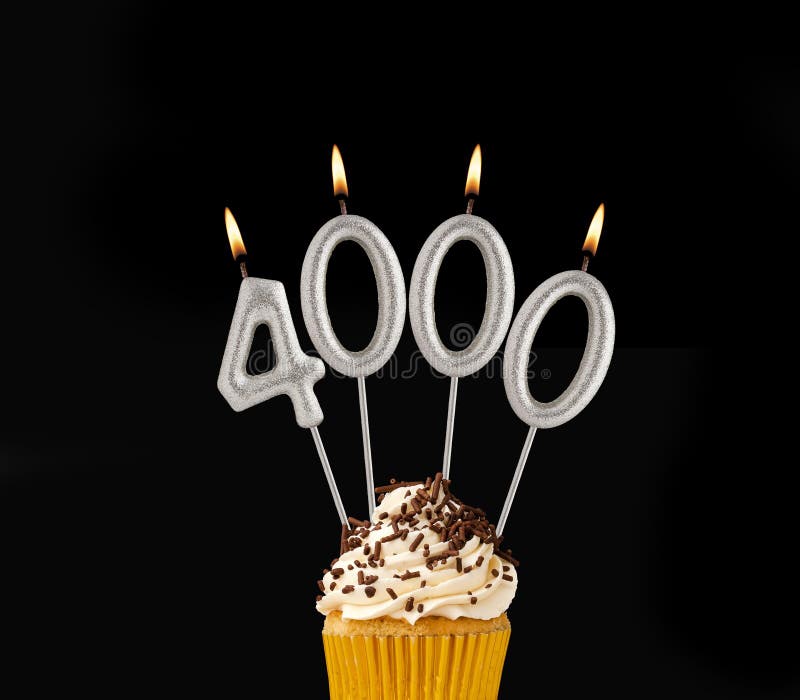 Candles Forming the Number 4000 - Black Background Stock Illustration ...