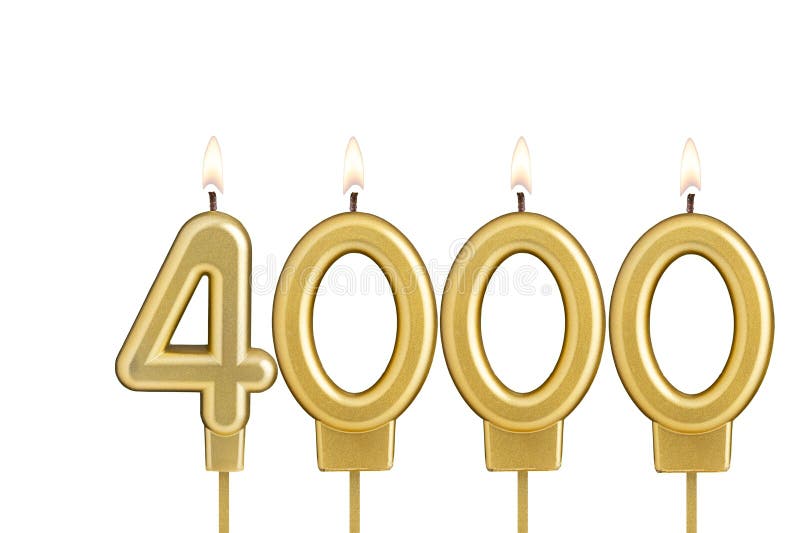 Candles Forming the Number 4000 - White Background Stock Illustration ...