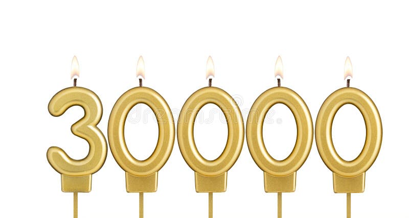 Candles Forming the Number 30000 - White Background Stock Illustration ...