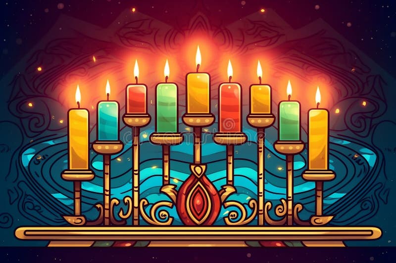 Candles hanukkah menorah stock illustration. Illustration of menorah ...
