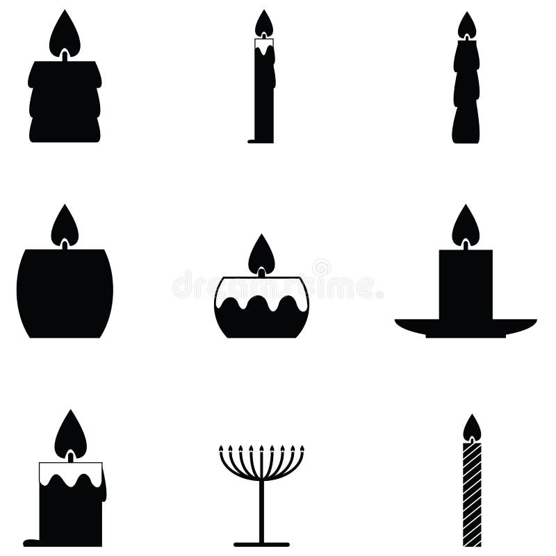 Candles icon set stock vector. Illustration of icon - 107346892