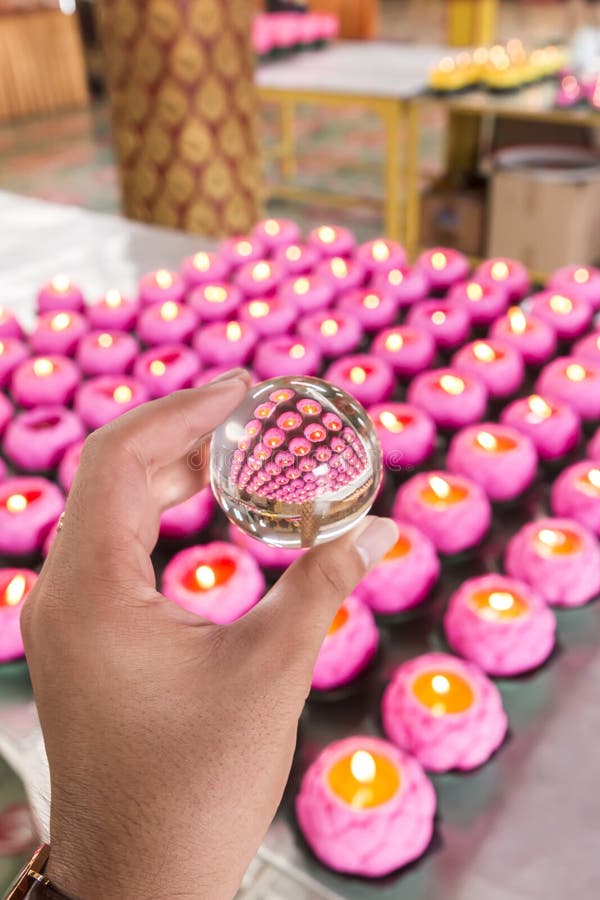 Candles Inside the Crystal Ball Stock Image - Image of ball, body ...