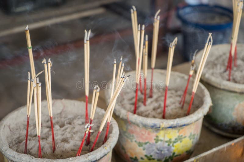 Candles and Joss Sticks for Praying Stock Photo - Image of religion ...
