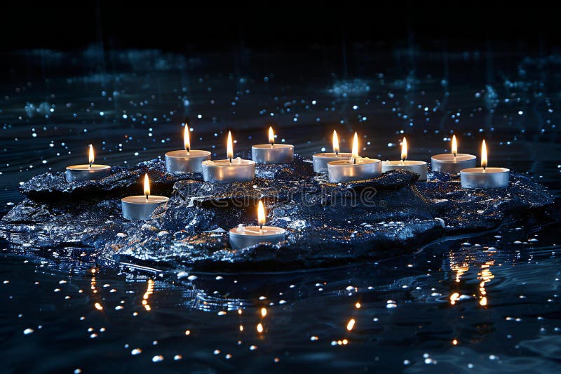 Candles Light Up the Night Sky in Bright Silver, High Quality, High ...