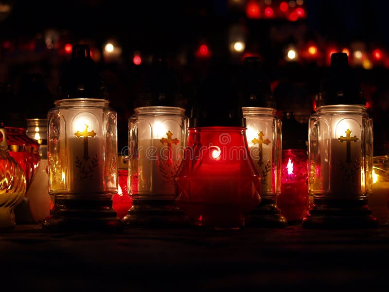 Candles Lit at a Church Altar Stock Image - Image of altar, seasonal ...
