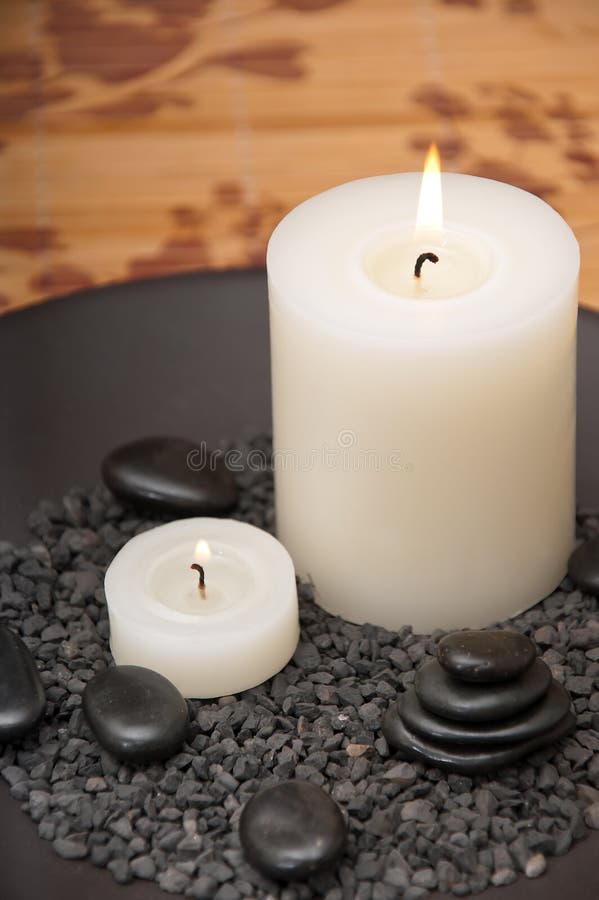 Candles and Pebbles stock photo. Image of decoration - 23698022