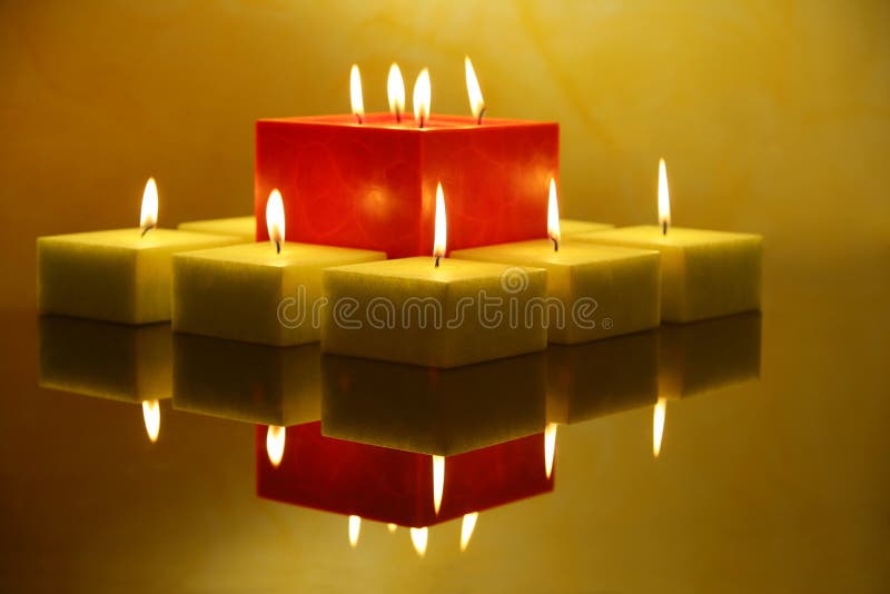 Candles with reflection stock image. Image of relexation - 22172163