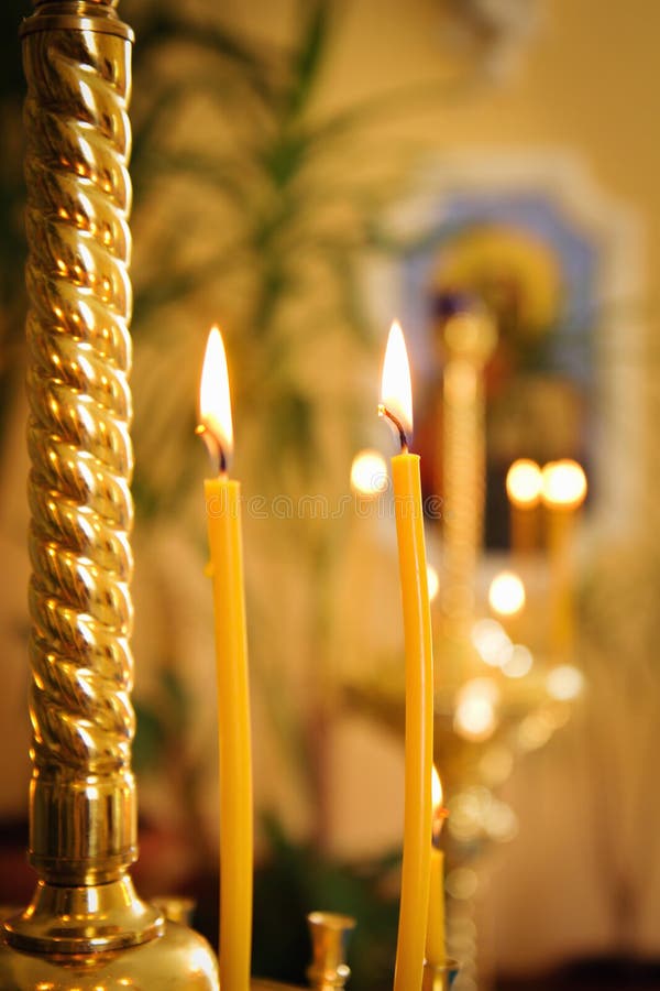 Candles in Russian Orthodox Church Stock Image - Image of love ...