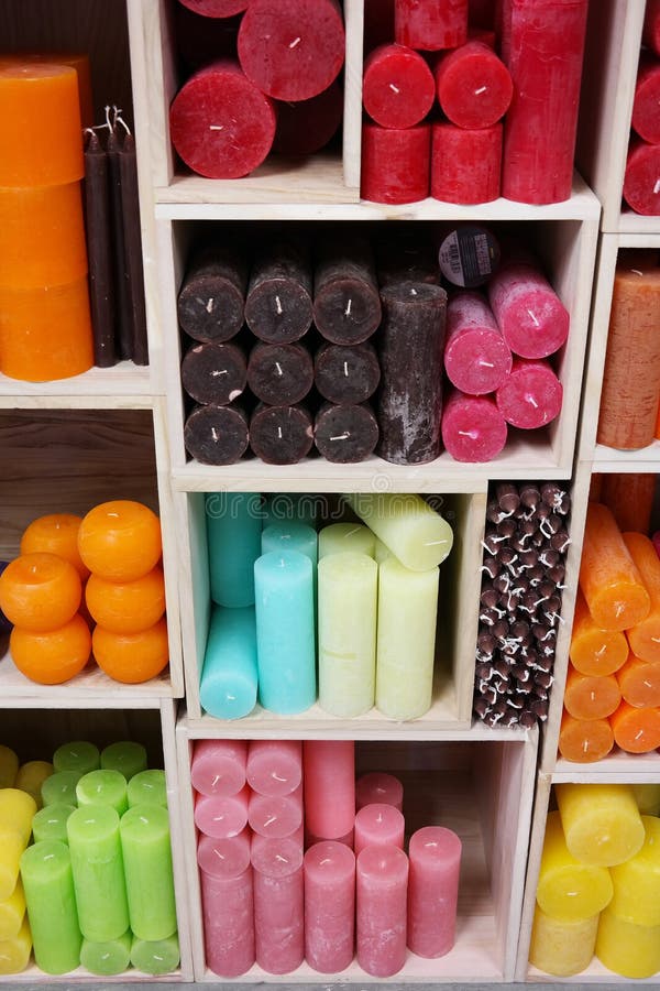 Candles in a shop stock image. Image of dissimilar, decorating - 244051203
