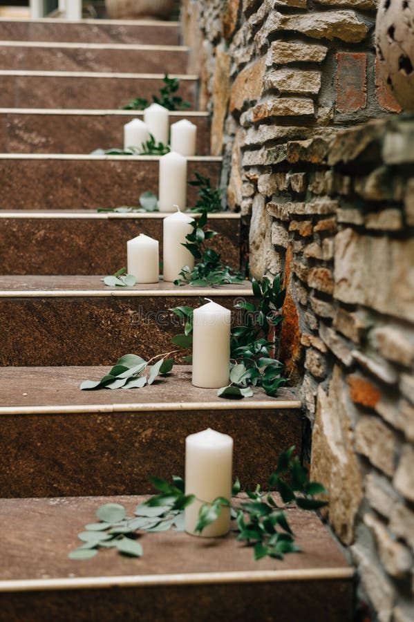 Steps Candles Petals Rose Decor Holiday Stock Photo - Image of surprise ...
