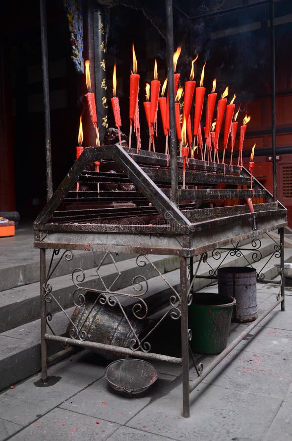 Candles in temple stock image. Image of sticks, incense - 32672379