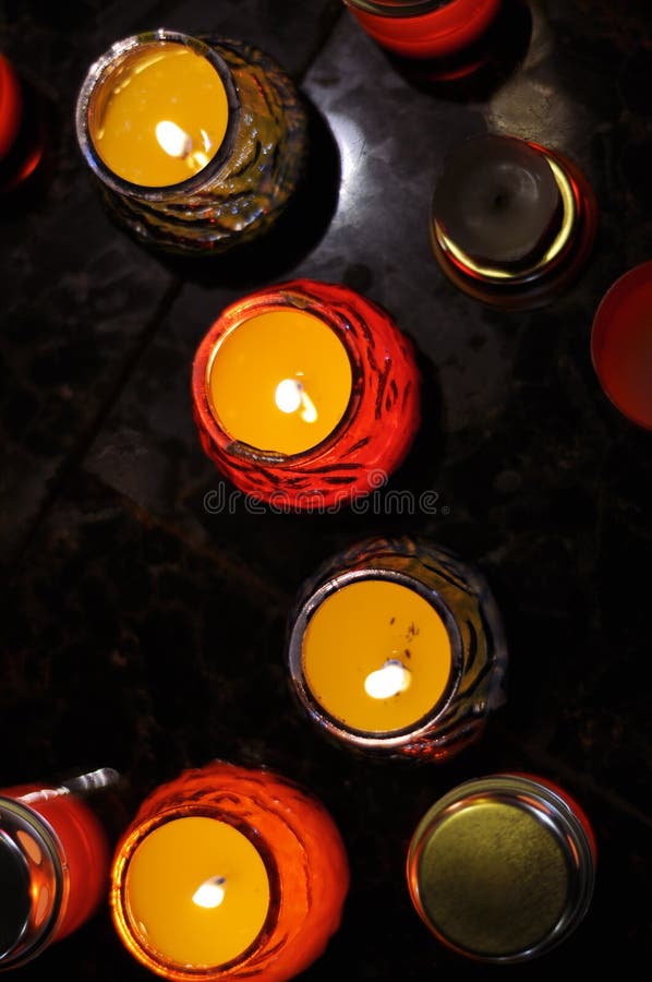 Candles top view stock image. Image of praying, decoration - 11986871