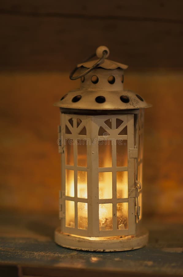 Candles Were Lit To Light the Lamp. Stock Image - Image of collection ...