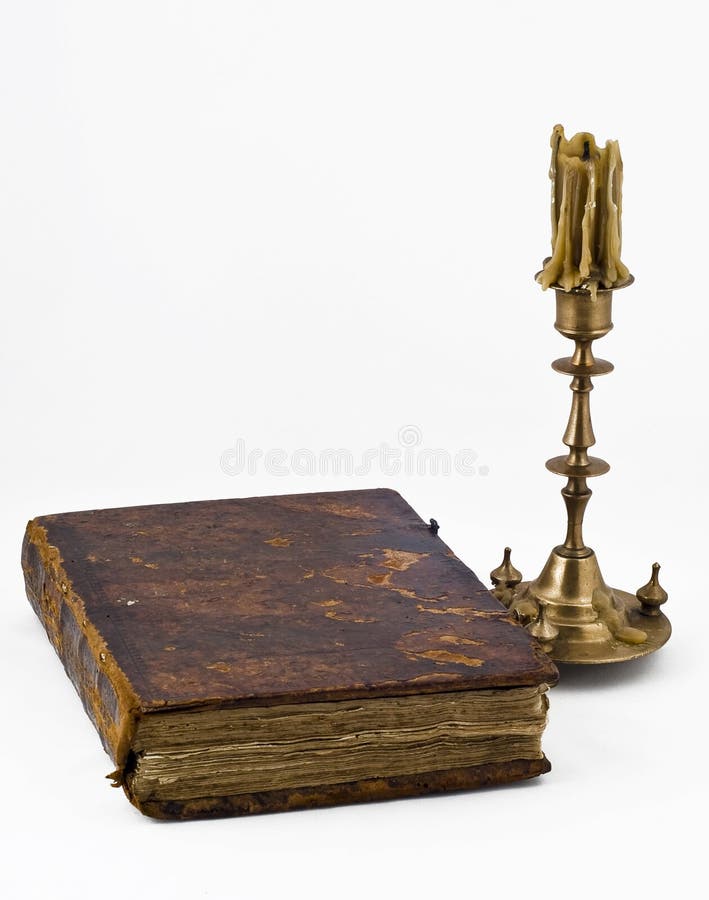 Candlestick and a book stock image. Image of antique, textbook - 8283635