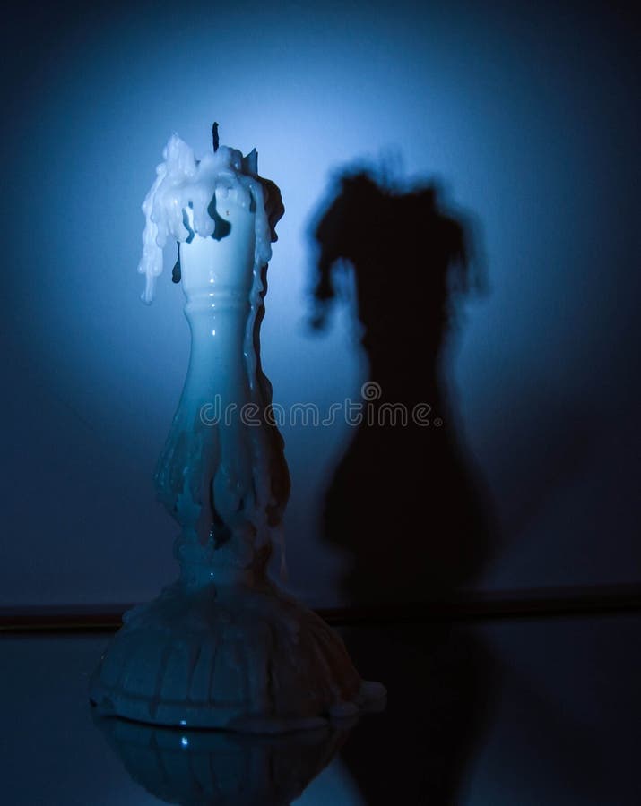 Candlestick with an almost Burnt-out Extinguished Candle and Dripping ...