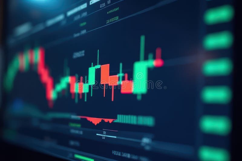 Financial Trading Candlestick Chart Analysis Stock Illustration ...