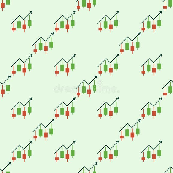 Candlestick Chart with Arrow Vector Technical Analysis Seamless Pattern Stock Vector ...