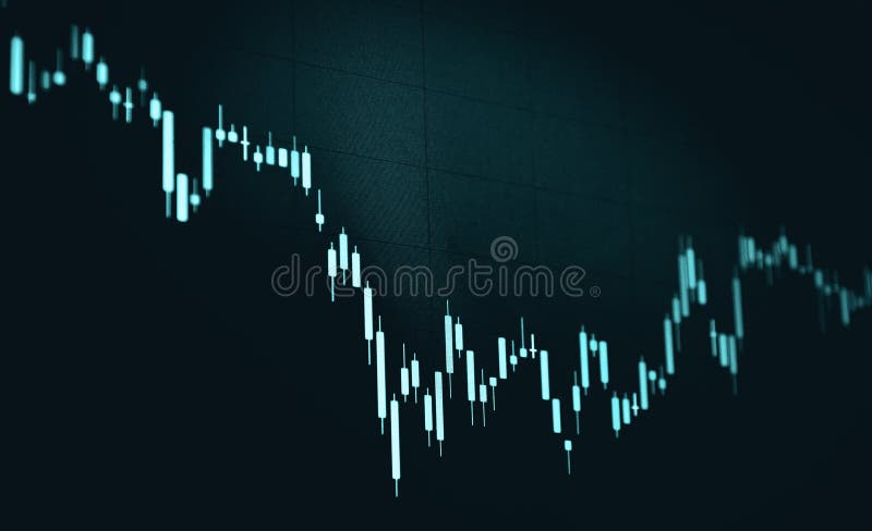Candlestick Chart with Black Background Stock Photo - Image of ...