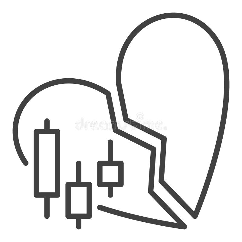 Candlestick Chart and Broken Heart Vector Crypto Trading Icon or Symbol ...