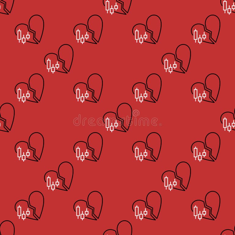 Candlestick Chart and Broken Heart Vector Crypto Trading Seamless ...