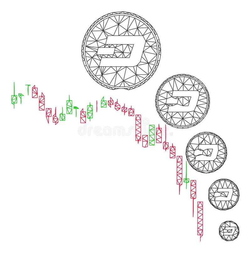 Candlestick Chart Dashcoin Deflation Polygonal Frame Vector Mesh ... Candlestick Chart Dashcoin Deflation Polygonal Frame Vector Mesh ...
