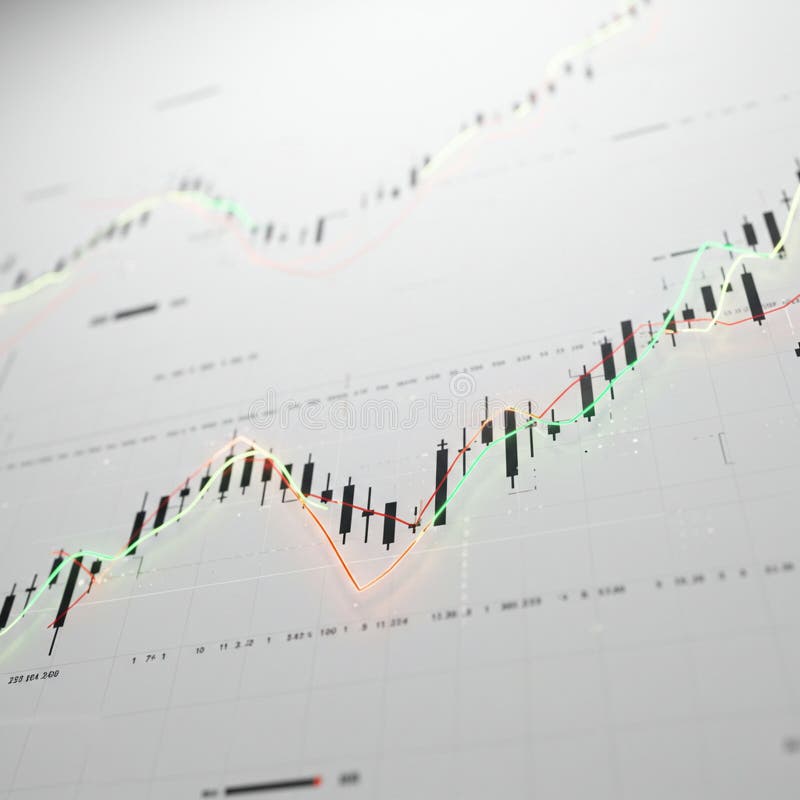 Candlestick Chart Displaying Financial Data, Featuring Vertical Bars of ...