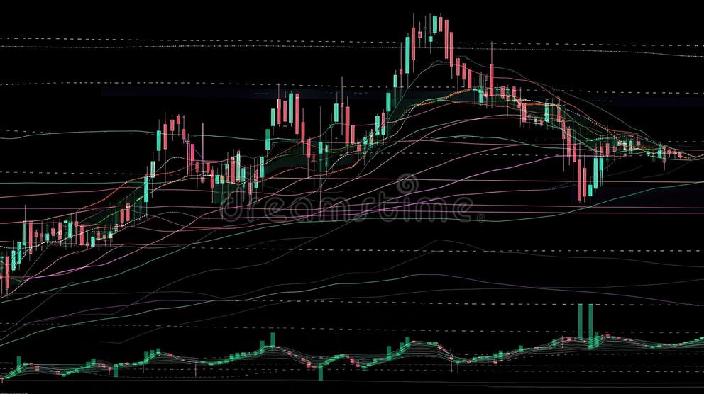 A Candlestick Chart Displaying Stock Price Movements with Various ...