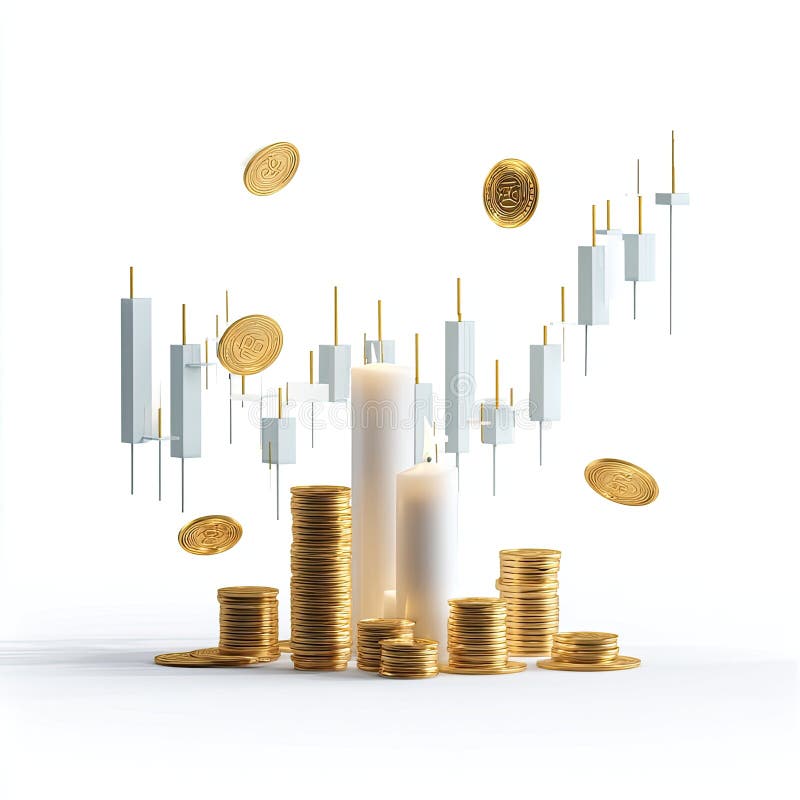 Cryptocurrency Candlestick Chart Stock Illustration - Illustration of ...