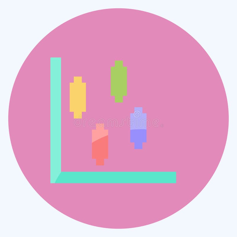 Candlestick Chart Icon in Trendy Flat Style Isolated on Soft Blue ...