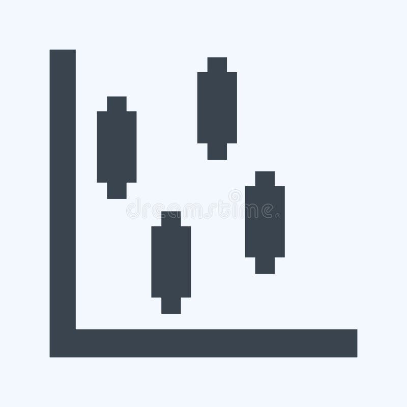 Candlestick Chart Icon in Trendy Glyph Style Isolated on Soft Blue ...
