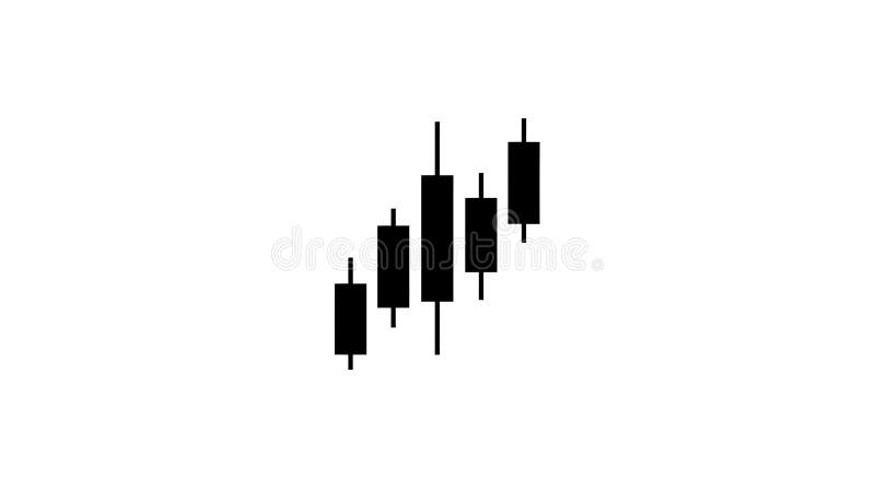 Candlestick Chart Pattern Showing an Upward Trend in Black and White ...