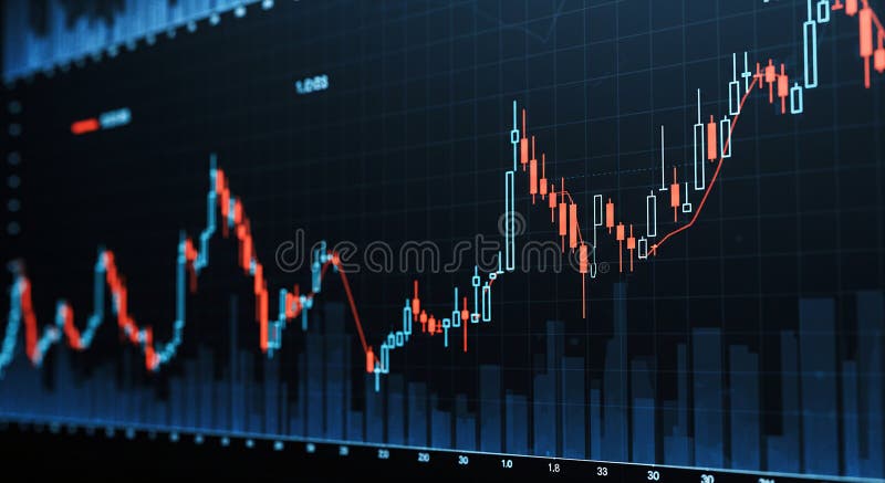 Candlestick Chart Showing Financial Data Trends on a Dark Background ...