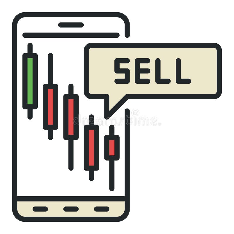 Candlestick Chart on Smart Phone Screen Vector Price Movements Colored ...