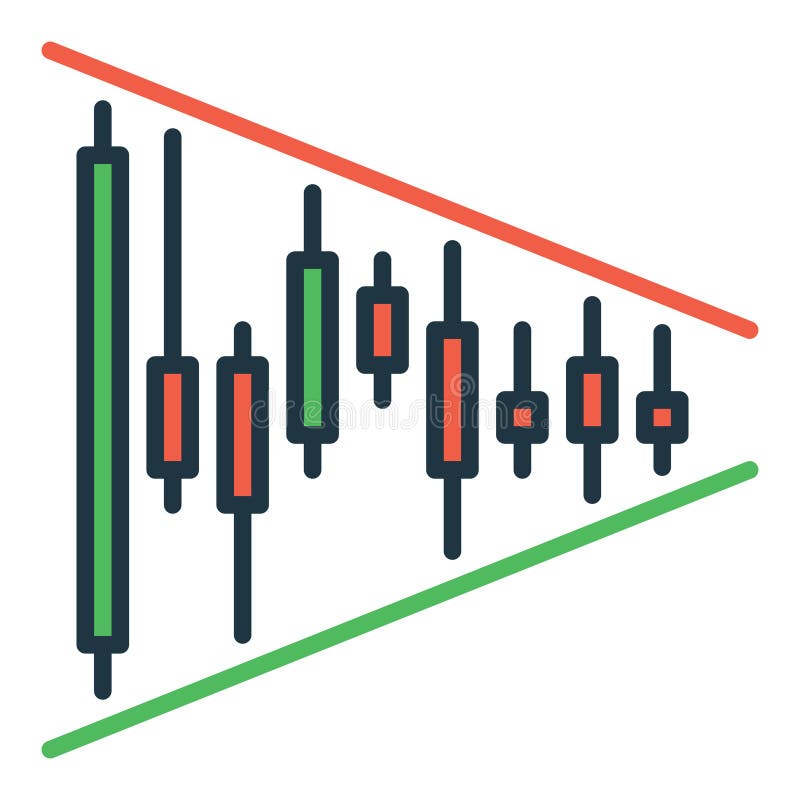 Candlestick Chart Triangle Figure Vector Crypto Trading Colored Icon or ...