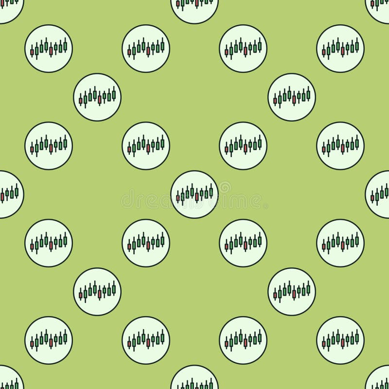 Candlestick Chart Vector Crypto Trading Circle Shaped Colored Seamless ...