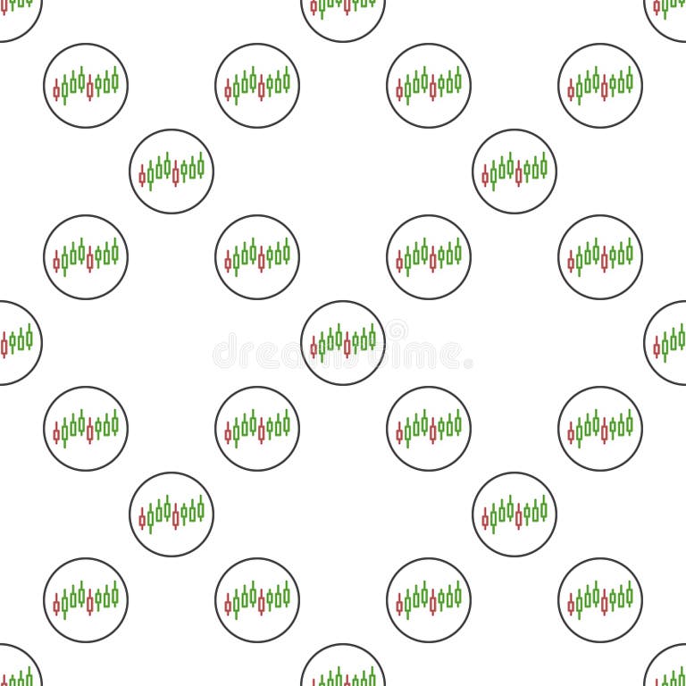 Candlestick Chart Vector Online Trading Circle Shaped Seamless Pattern ...