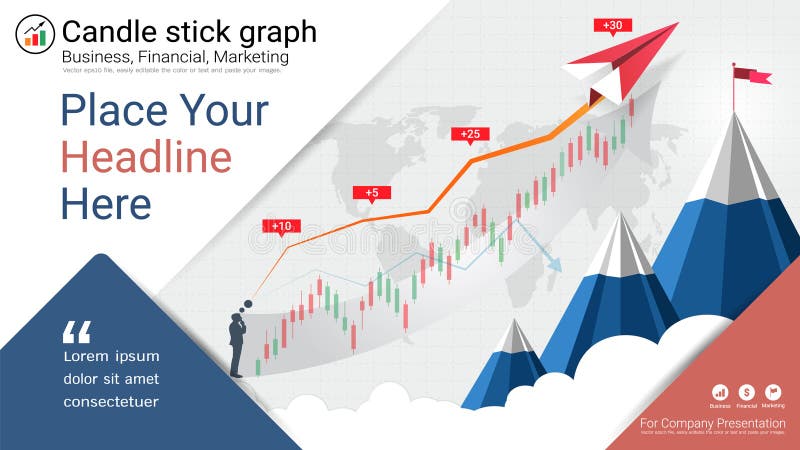 Candlestick and Financial Graph Charts, Infographic Presentations ...