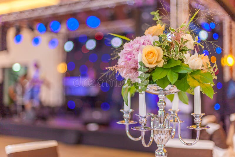 Candlestick Flower Decoration Stock Image - Image of arrangements ...