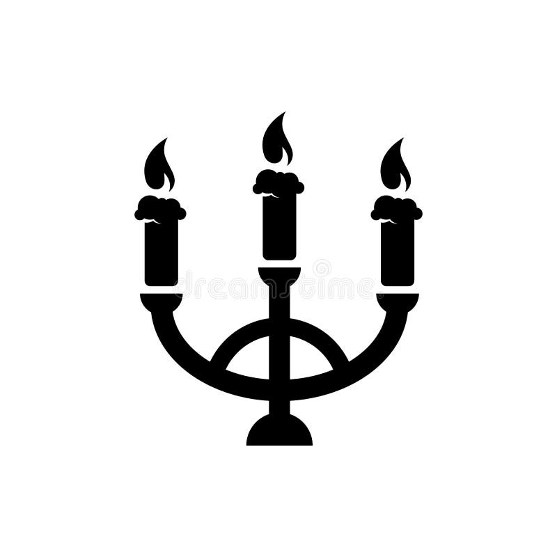 Candlestick Holder with Three Candles Icon Stock Vector - Illustration ...