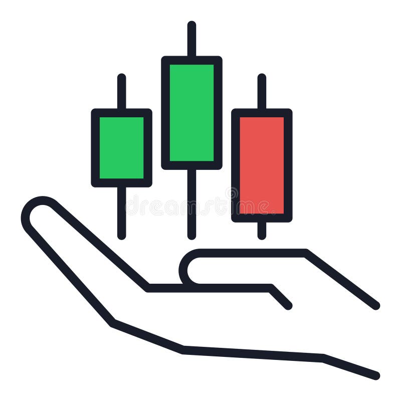 Candlestick Pattern Chart on Hand Vector Colored Icon or Design Element ...