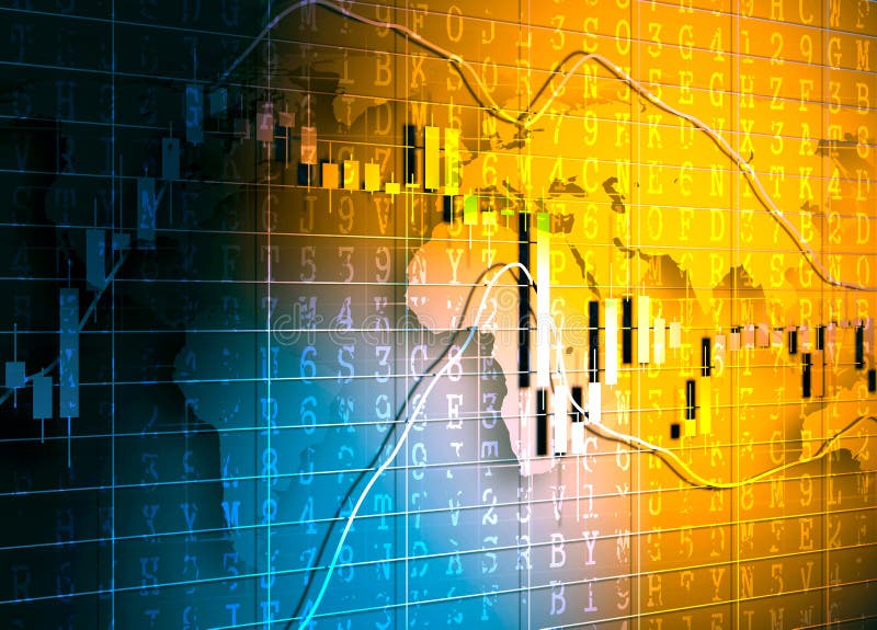 Candlestick Stock Exchange Background with Machine Code Stock ...