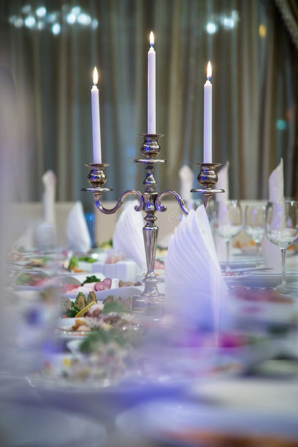 Candlestick a table stock photo. Image of fork, decorative - 84721866